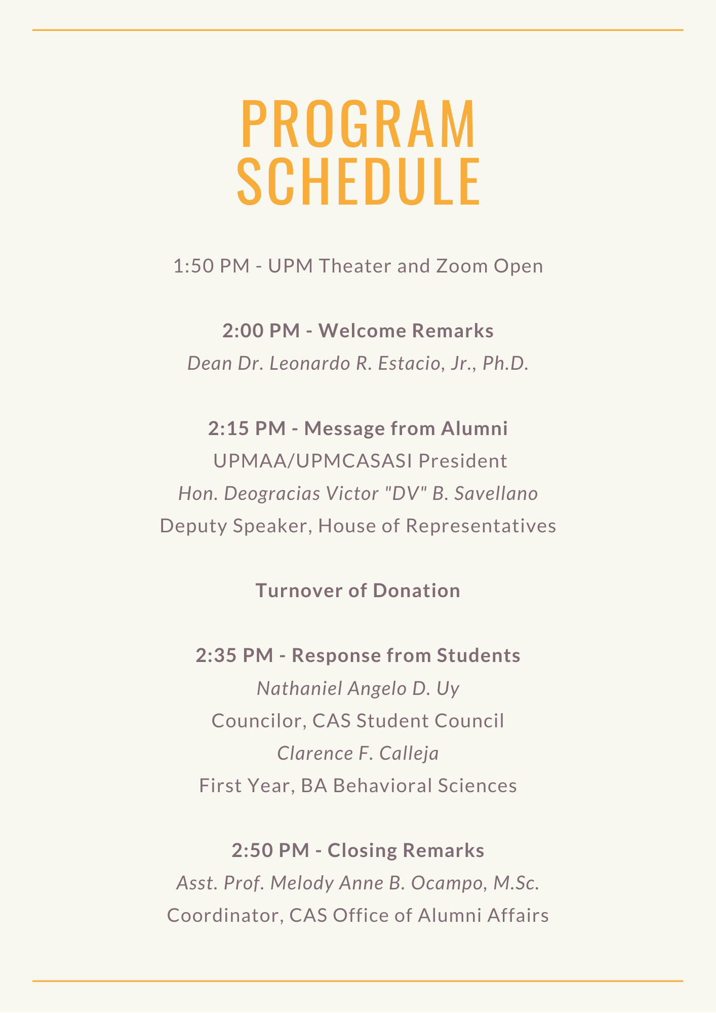 Alumni Donation Turnover Program – College of Arts and Sciences